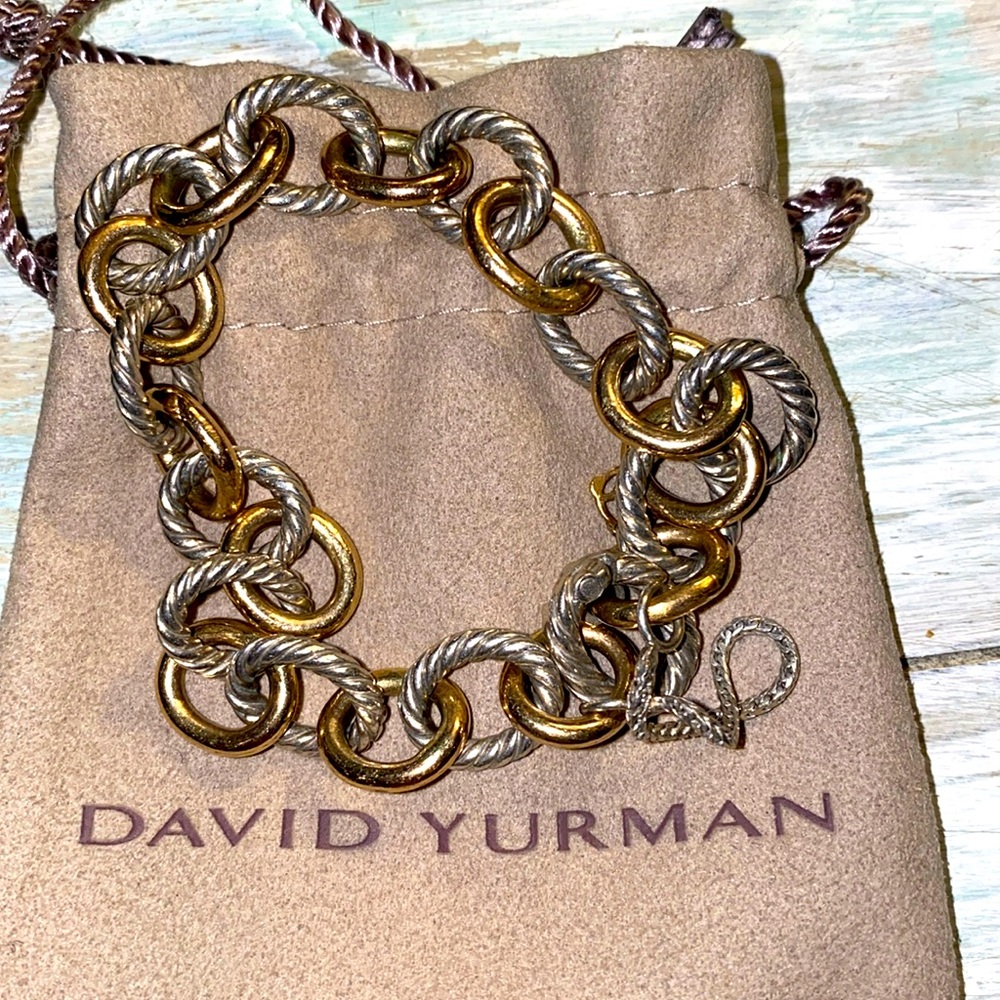 Authentic David Yurman, Oval, Link Bracelet, 925 Silv… - Gem